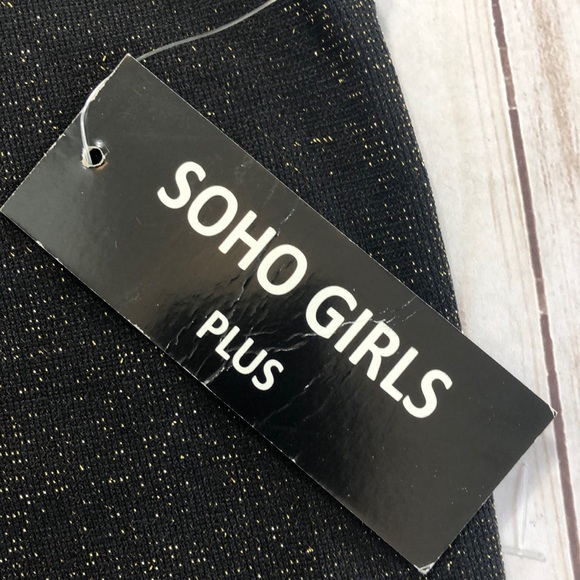 Soho Girls | Tops | Soho Girls Plus Black With Gold Metallic Tank Os ...